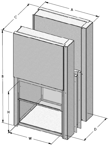 Wall-Mounted Pass Thrus |Vertical Sliding Doors Pass-Thrus | CAP18WVS ...