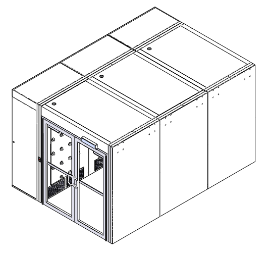 Low-Profile 3-Unit Tunnel Air Showers (109-11/16W x 198D x 95H)