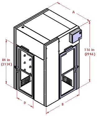 Standard-Profile 90-Degree ADA Compliant Air Showers