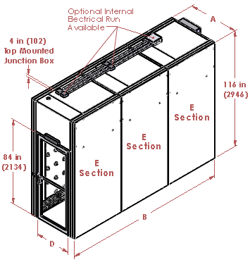 Standard-Profile 3-Unit Tunnel Air Showers | CAP701KD-ST3
